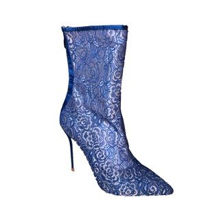Cape Robbin | Shoes | Cape Robbin Royal Blue Lace Fabric Short Booties ...